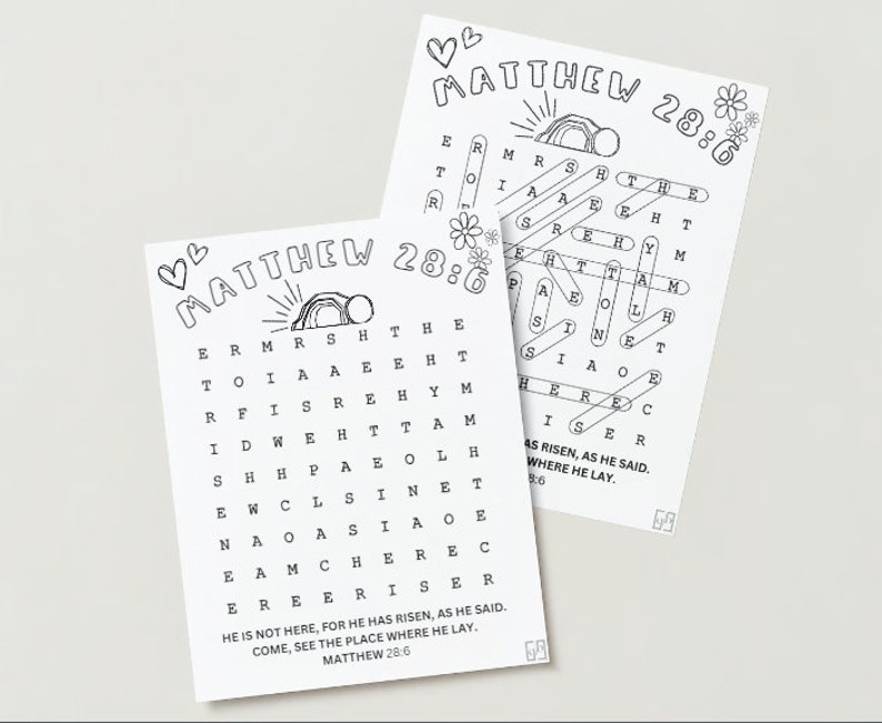 Christian Easter Word Search Pack of 5 Answer Key Included Resurrection ...