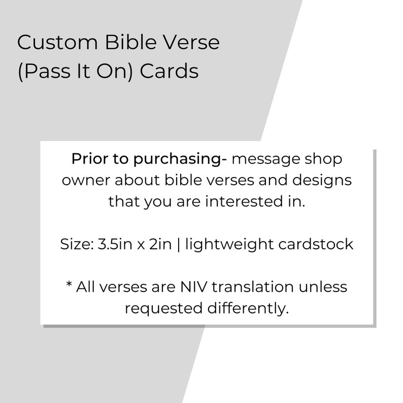 Custom Bible Verse/pass It on Message/business Cards | 3.5inx2in - Etsy