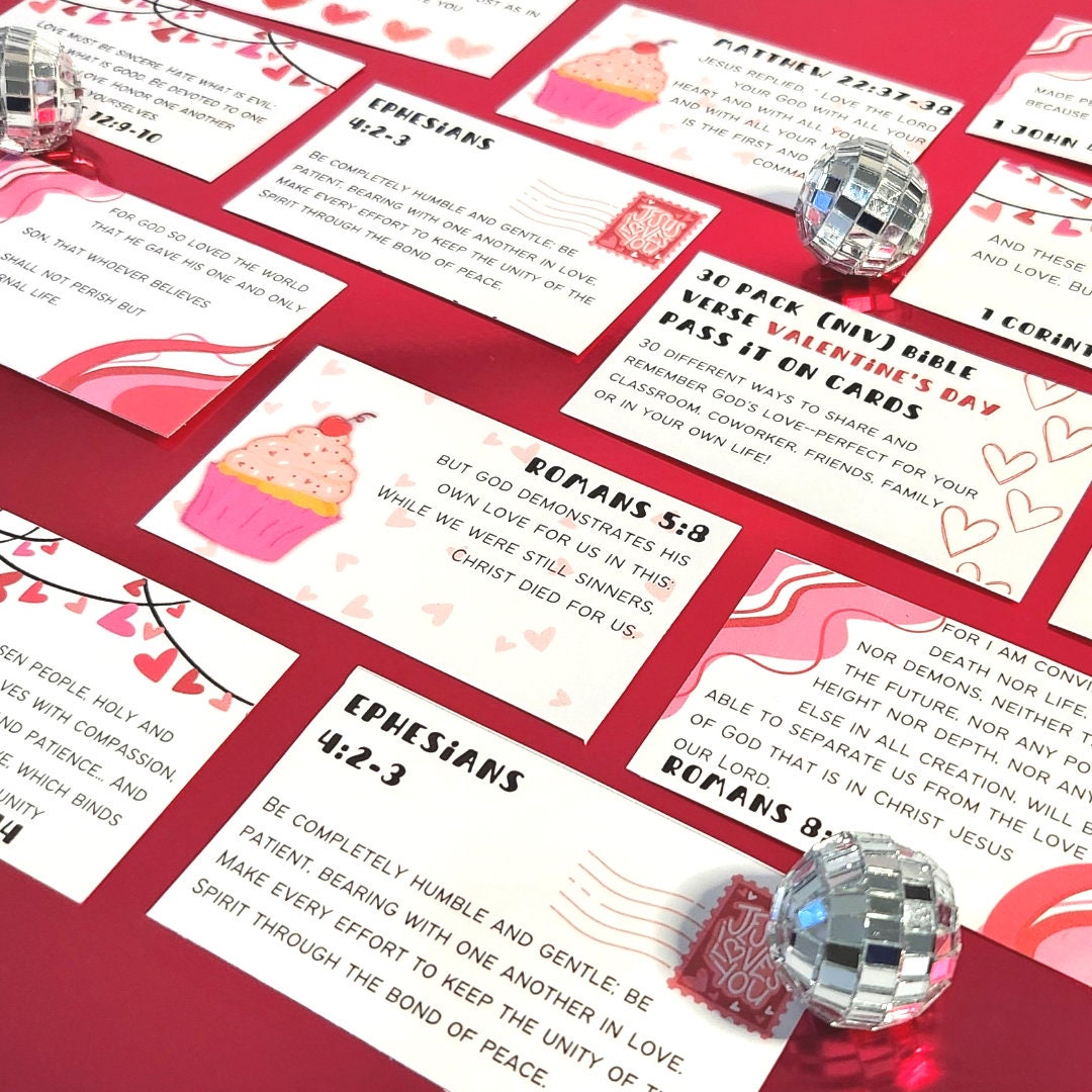 Printable Download Bible Verse Valentine's Day Pass Along Cards 30 Pack ...