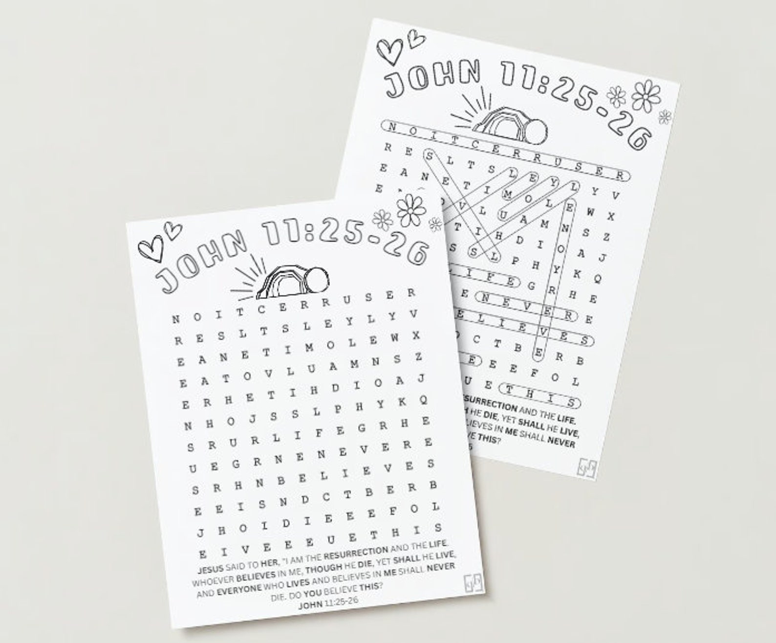 Christian Easter Word Search Pack of 5 Answer Key Included Resurrection ...