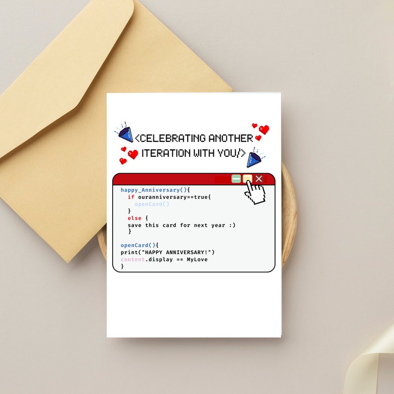 Coding Anniversary Card: Computer Science Theme (5x7) - Etsy
