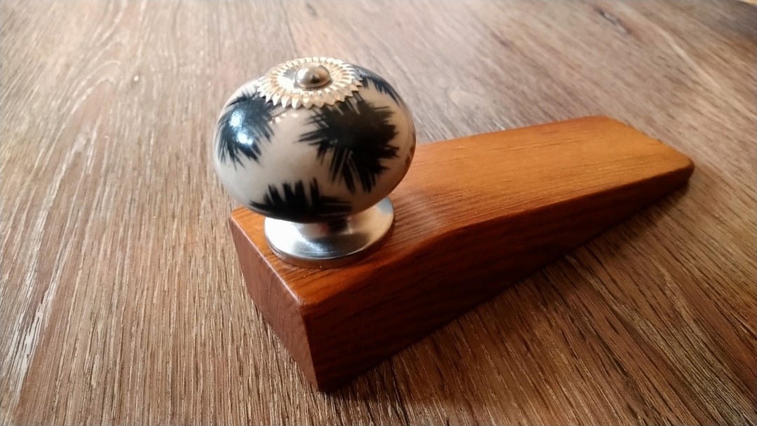 Wooden Door Stop With Decorative Knob Design - Etsy