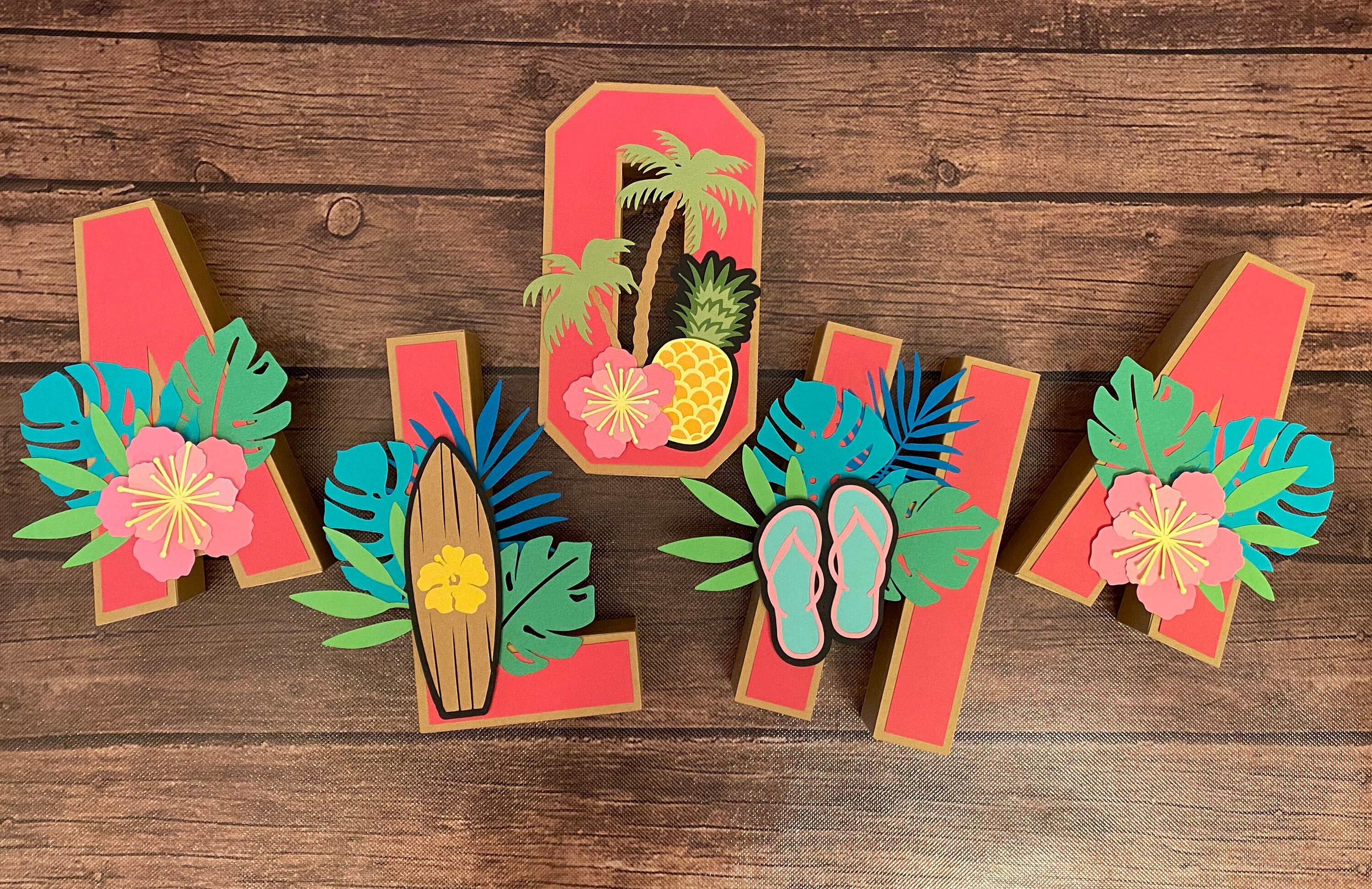 3D Letters Tropical Hawaiian Theme - Etsy