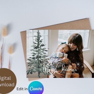 Editable Canva Christmas Card Template. Merry Christmas Editable ...