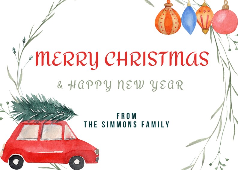 Editable Canva Christmas Card Template Merry Christmas Editable