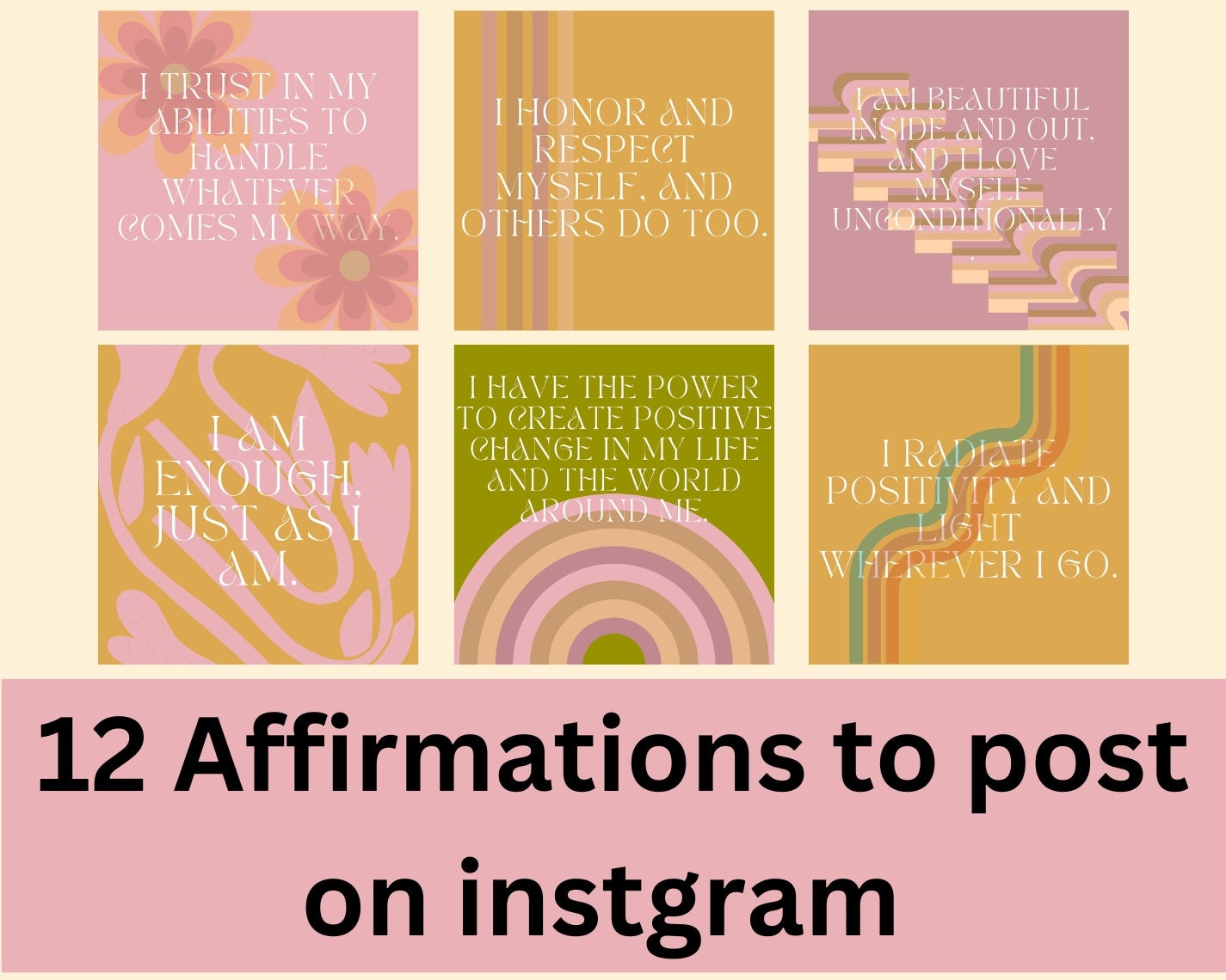 12 Affirmation Instagram Templates for Canva: Spread Positivity and ...
