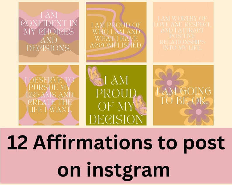 12 Affirmation Instagram Templates for Canva: Spread Positivity and ...