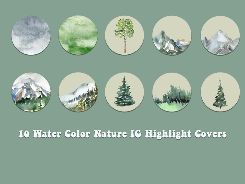 10 Water Color Nature Instagram Highlight Covers, Instagram Highlight ...