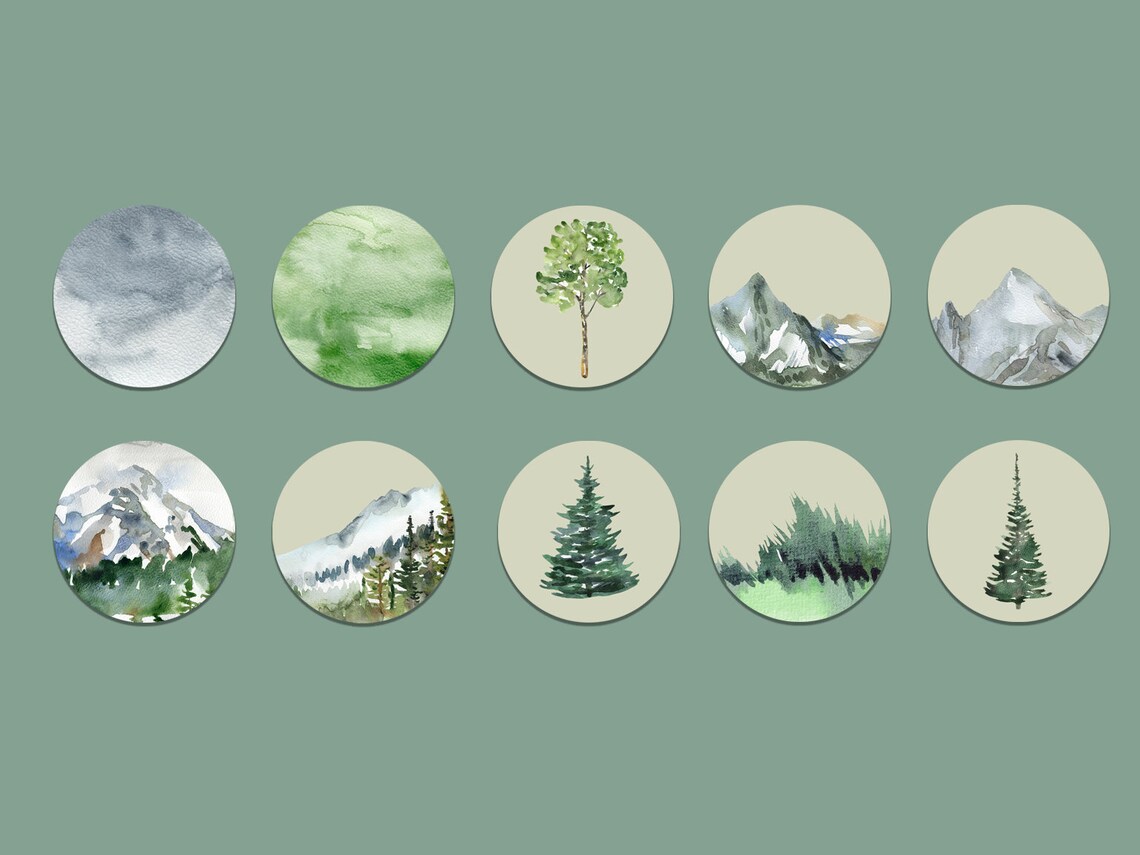 10 Water Color Nature Instagram Highlight Covers, Instagram Highlight ...