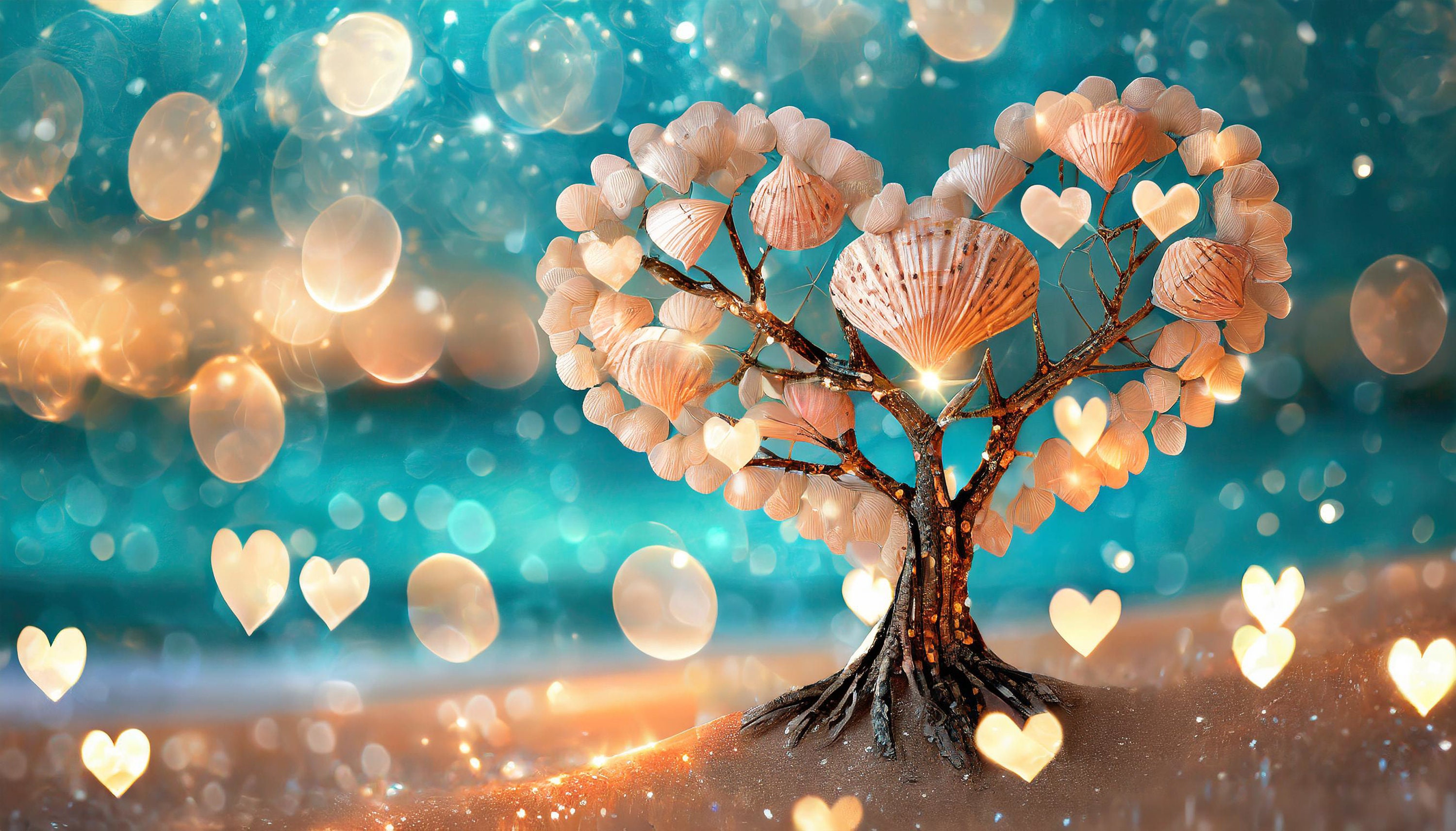 Valentine Printable Heart Printable Heart Tree & Shell Decor for ...