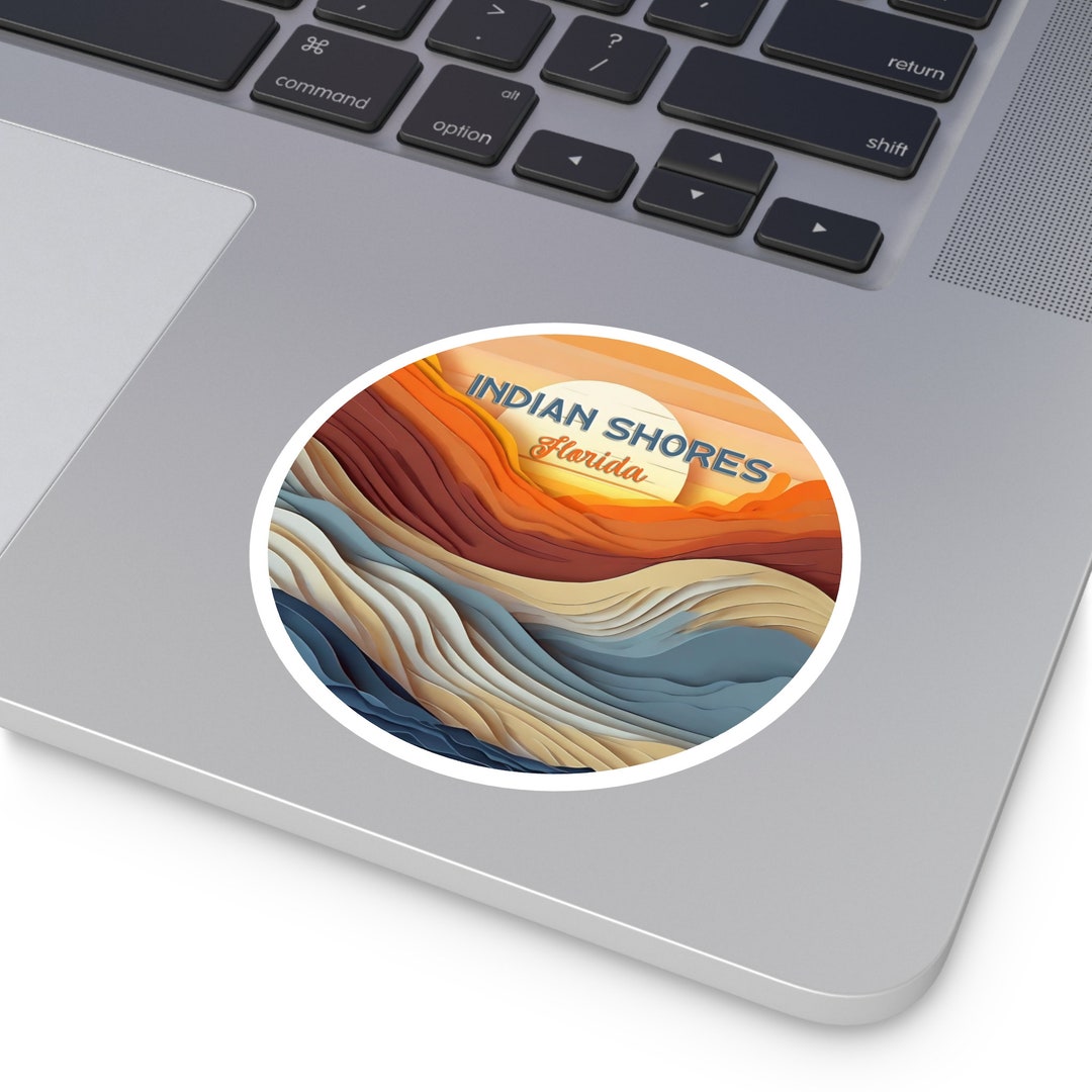 Indian Shores Florida Sticker, Florida Sticker, Retro Sunset Sticker ...