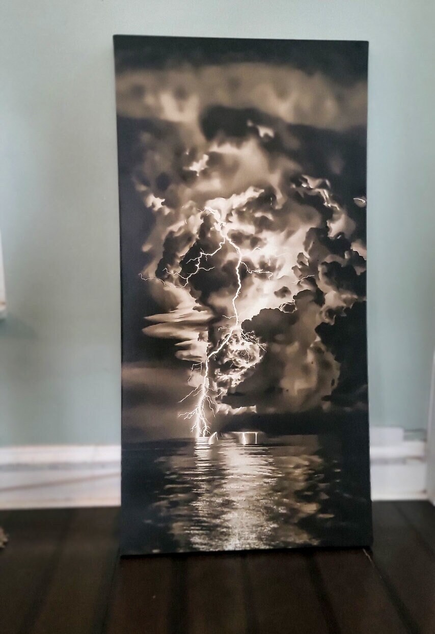 Lightning Bolt Wall Art Lightning One of Kind Home Decor Strom Photo ...