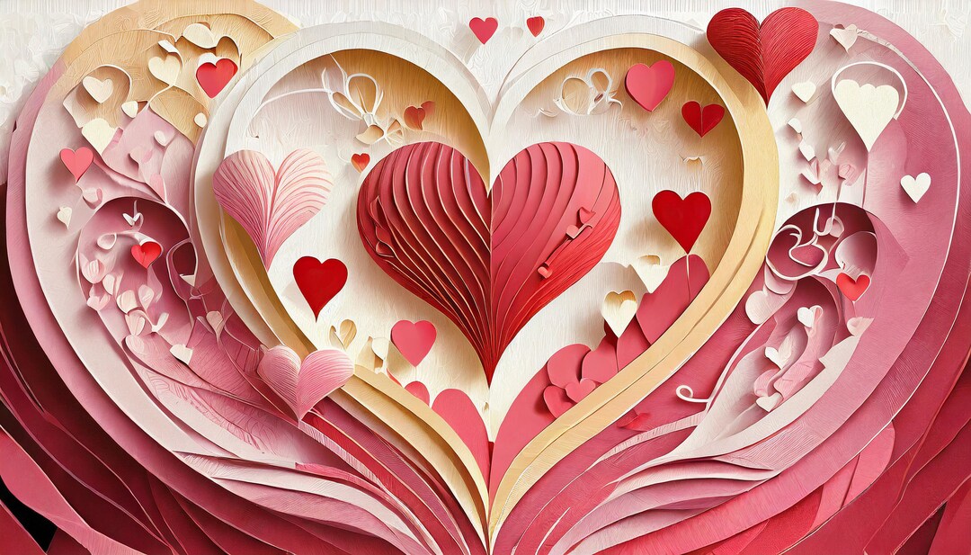 Valentines Day Printable Pink Red Valentine Printable Art Valentine ...