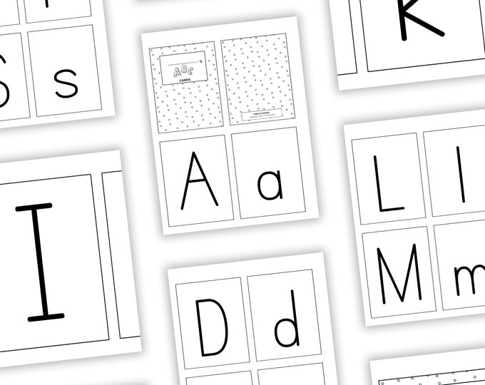 Laminated Alphabet Flash Cards, Simple Design, Double-sided, Bound by ...