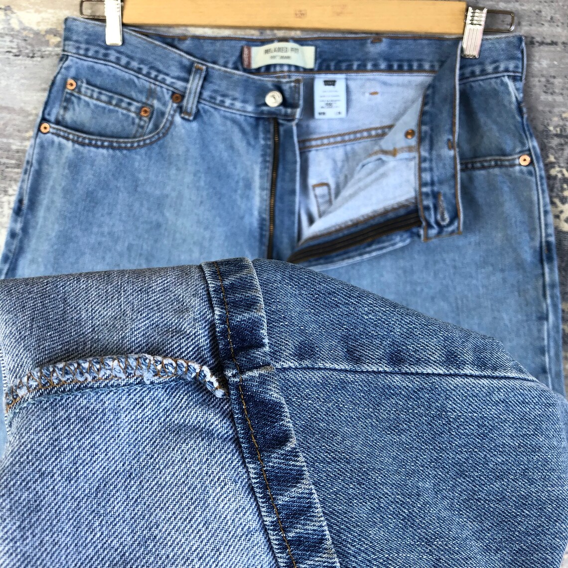W36 Vintage Levi's 550 Faded Stone Wash Jeans 90s Womens High Waisted ...