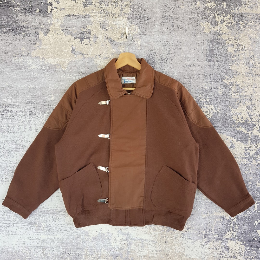 Vintage Jantzen Varsity Jacket 90s Japanese Zipper Wool Jacket Medium ...