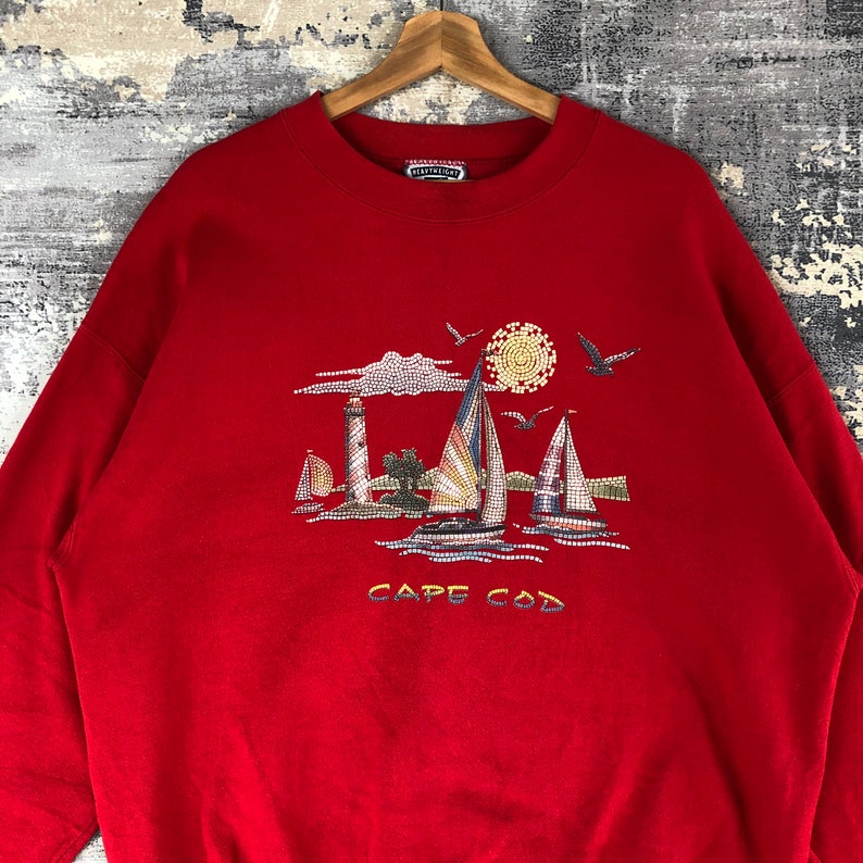 Vintage 90s Cape COD Sweater Large Vintage Cape COD Sailing Holidays ...