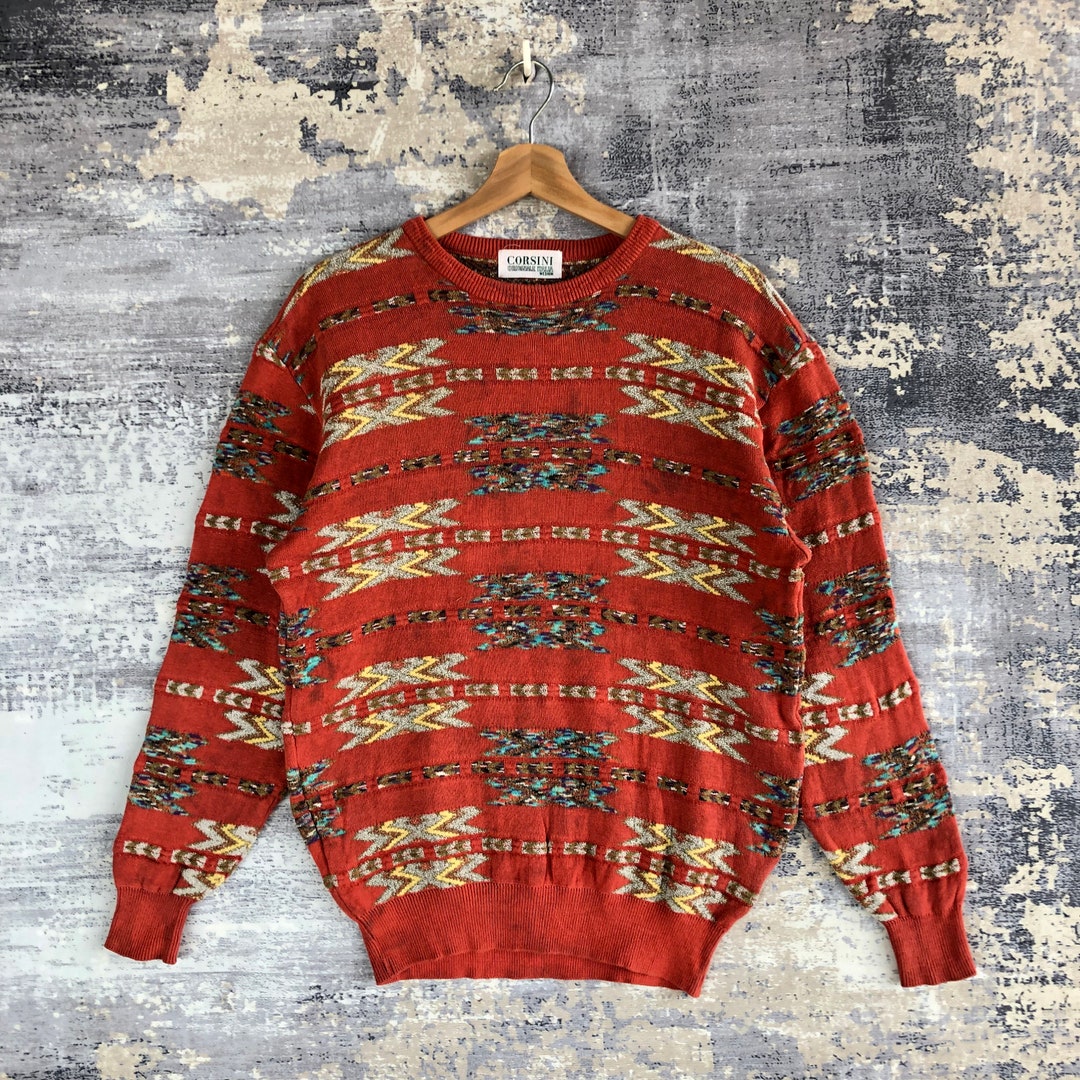 Vintage 90s Navajo Sweater 90s Medium Navajo Aztec Argyle Pullover ...