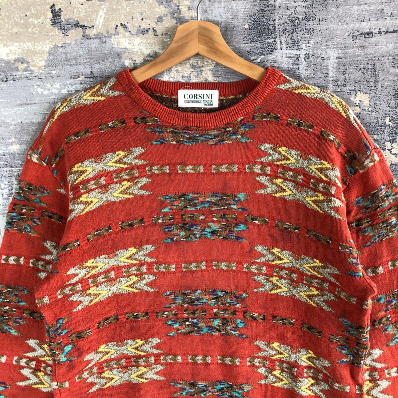 Vintage 90s Navajo Sweater 90s Medium Navajo Aztec Argyle Pullover ...