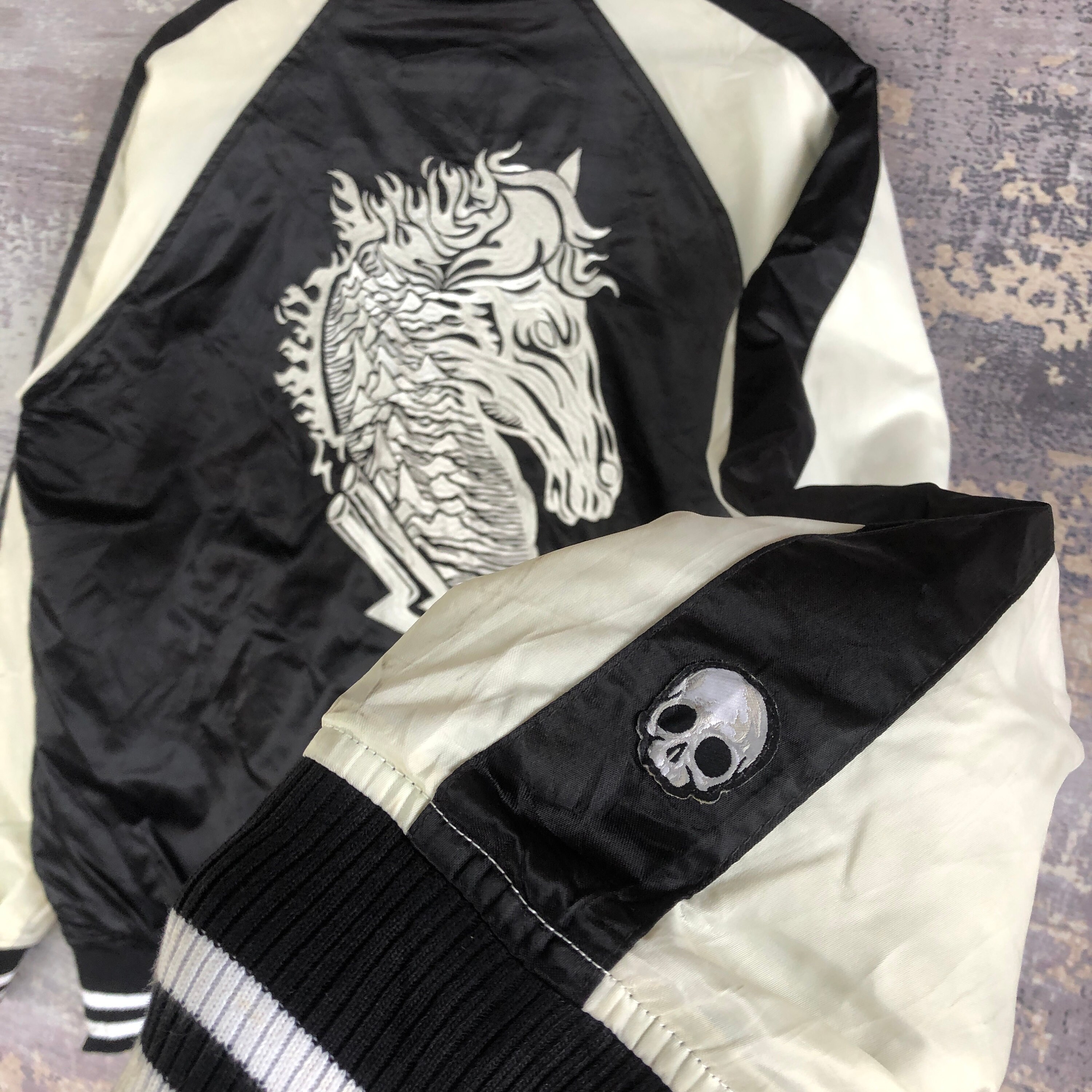 Vintage Japanese Baseball Varsity Jacket Large Vintage Harajuku Satin ...