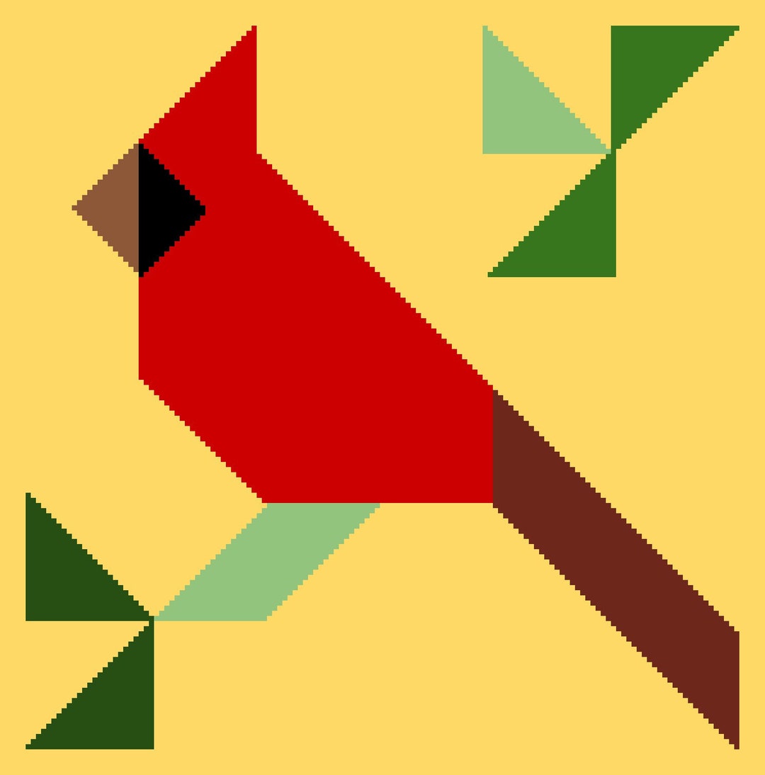 Cardinal Quilt Block Crochet Pattern: Bird Tapestry Afghan (digital PDF ...