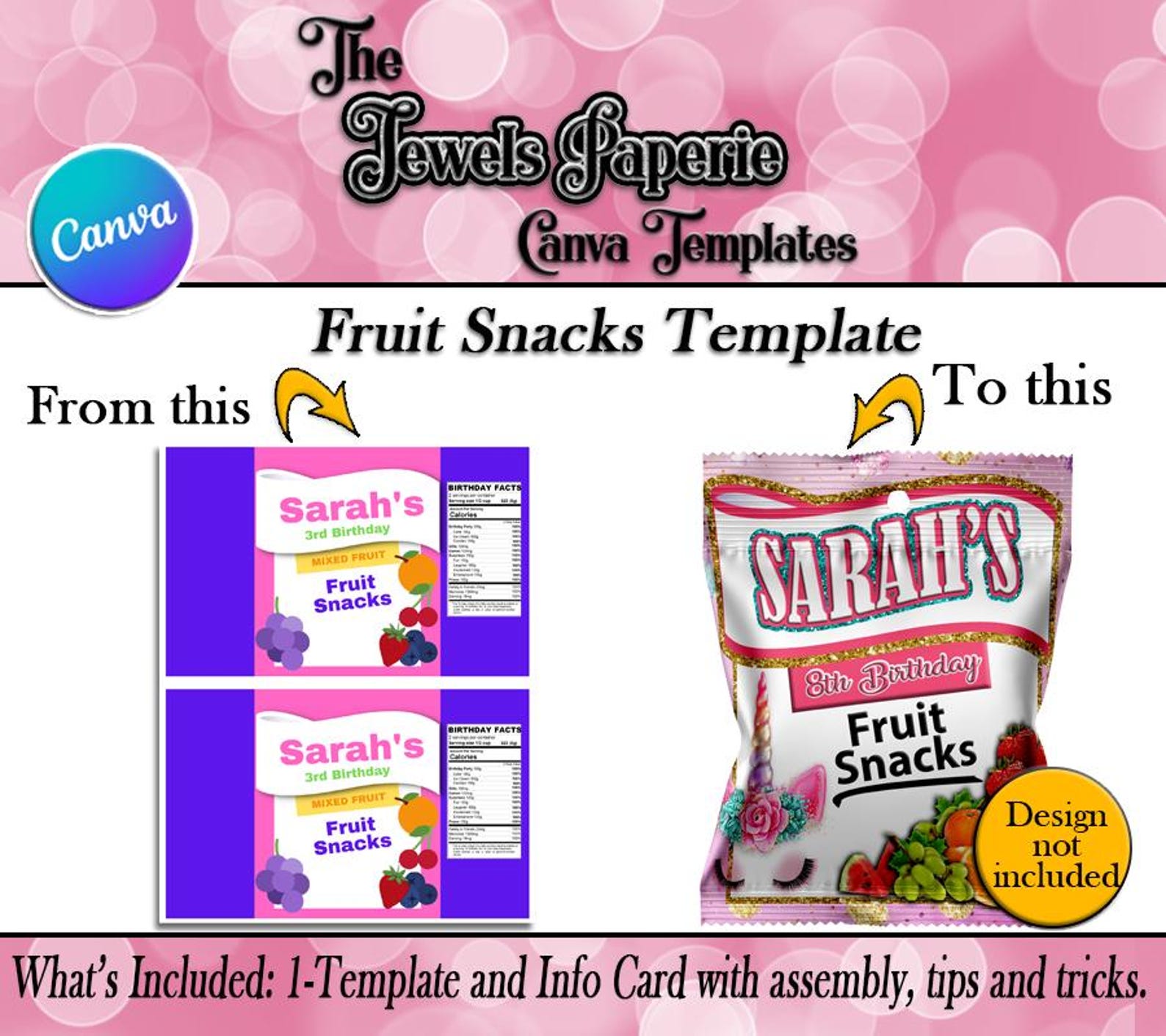 Canva Fruit Snack Template and Mockup-fruit Snack Template-fruit Snack ...