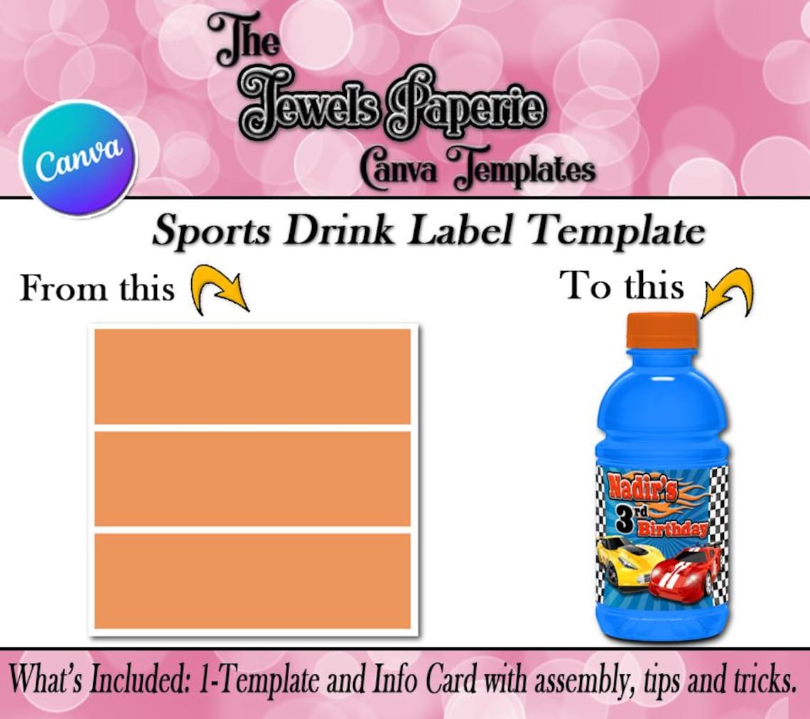 Canva Sports Drink Label Template-sports Drink Template-sports Drink ...