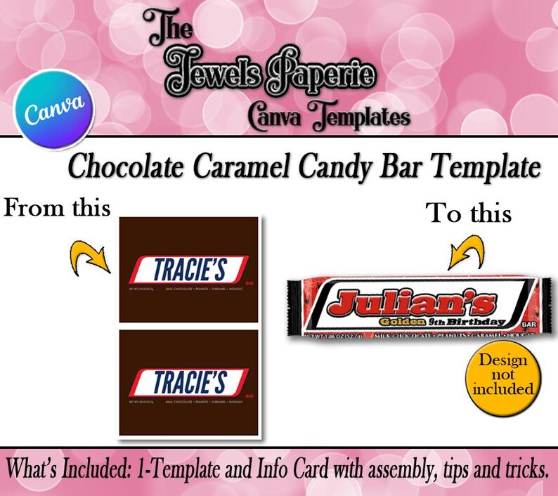 Canva Chocolate Candy Bar Template-chocolate Caramel Candy Bar Template ...