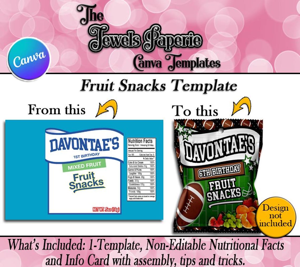 Canva Fruit Snack Template and Mockup-fruit Snack Template-fruit Snack ...