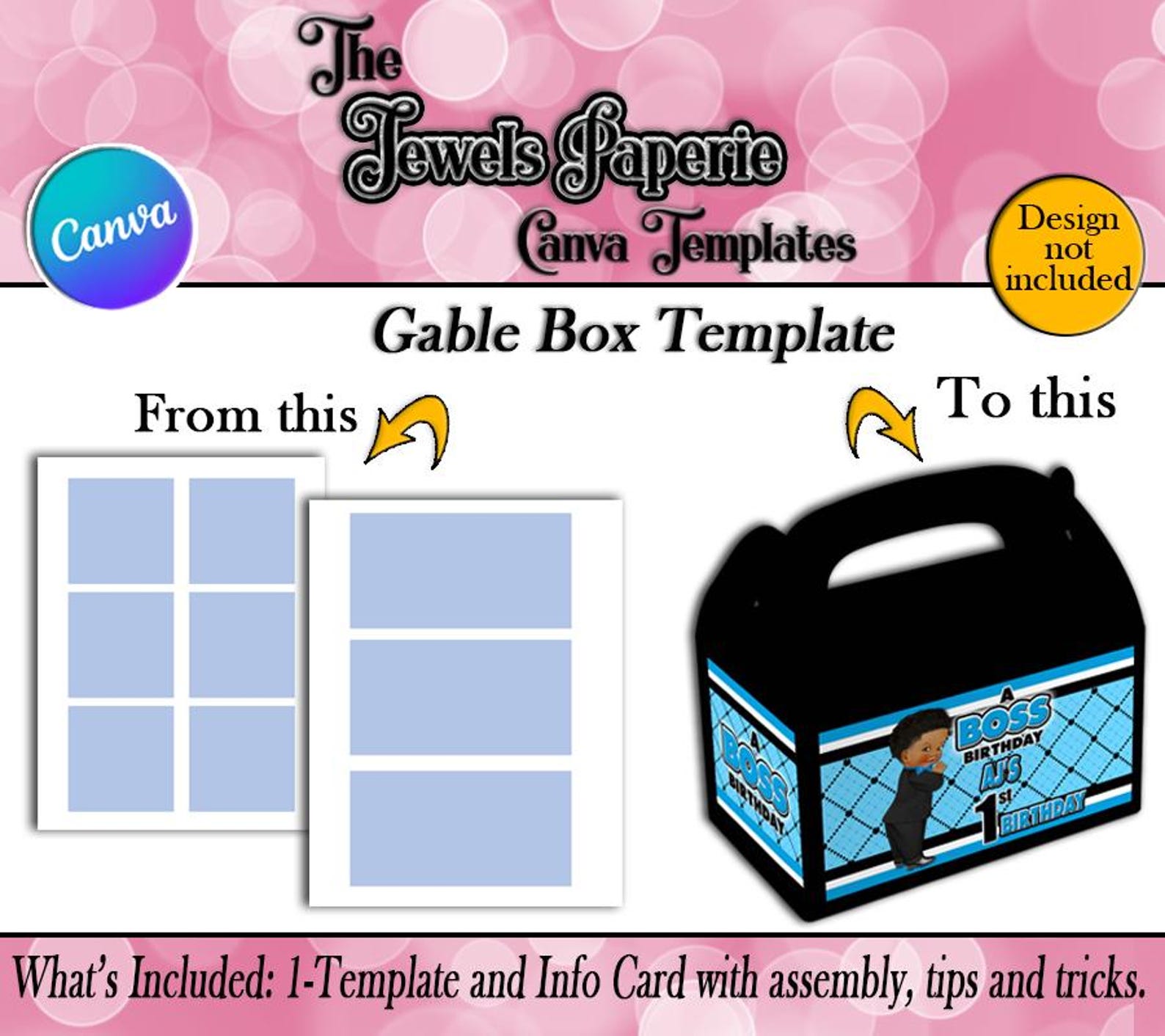 Canva Gable Box Template-gable Box Template-gable Box Party Favor-party ...
