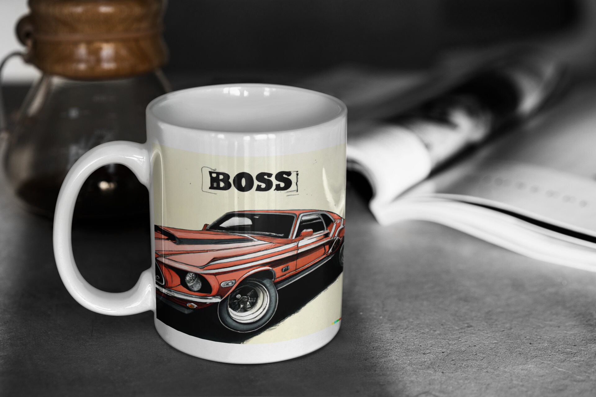 10 Oz Vintage 1970s Ford Mustang Boss Ceramic Personalized Mug - Etsy