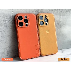 Custom Embossed Phone Case - Personalized Leather Case for iPhone 16 ...