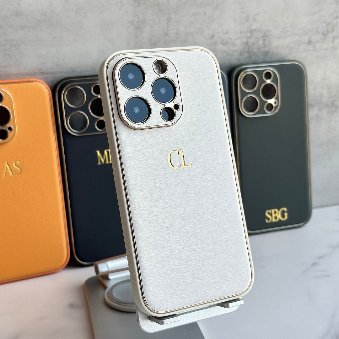 Custom Embossed Phone Case - Personalized Leather Case for iPhone 16 ...