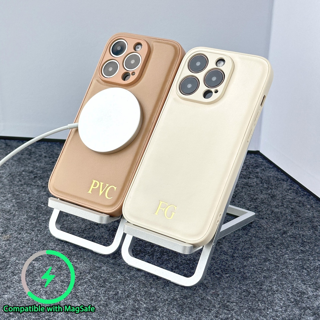 Magsafe Custom Embossed Phone Case - Personalized Leather Case for ...