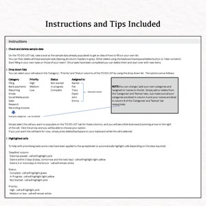 To Do List | Task Allocation Excel Spreadsheet | Digital Download Excel ...