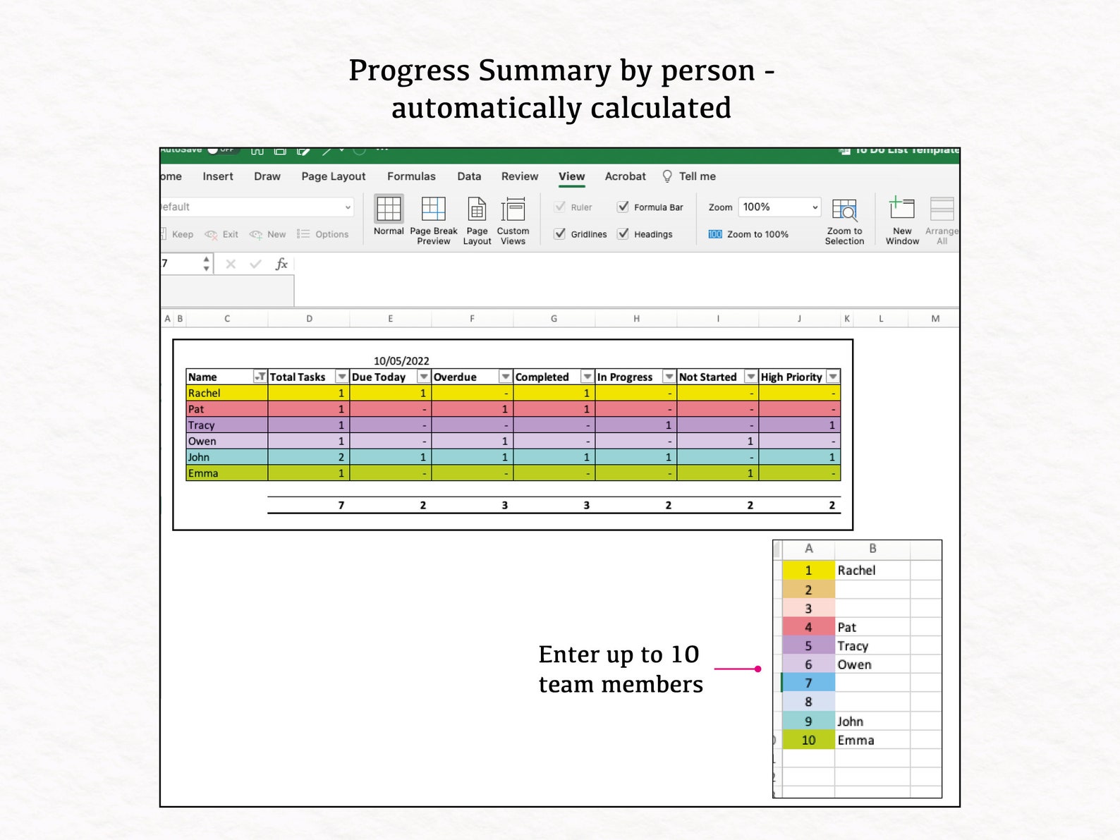 To Do List | Task Allocation Excel Spreadsheet | Digital Download Excel ...