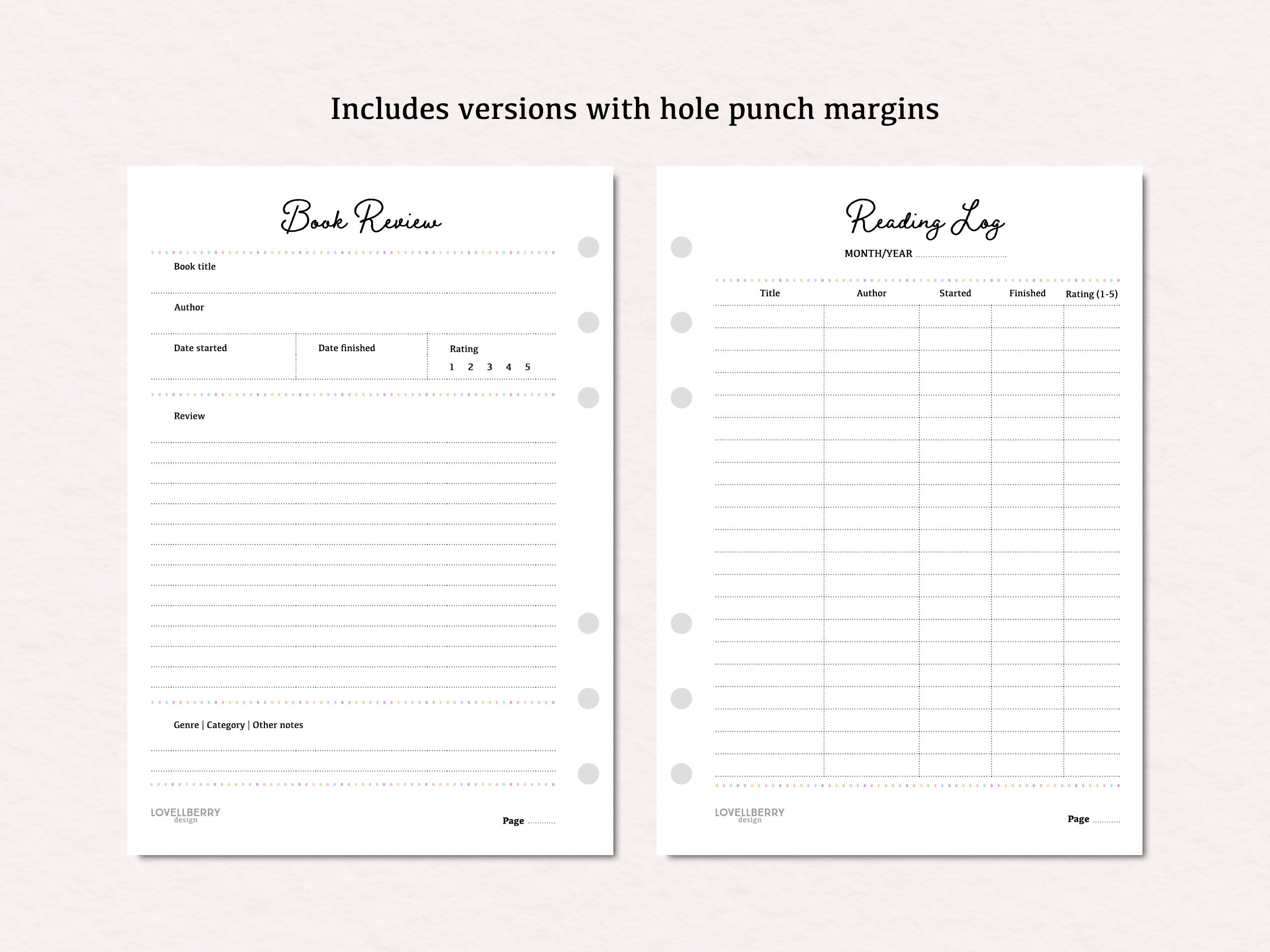 Book Review | Digital Download PDF Printable | A4, A5 & Letter Sizes ...