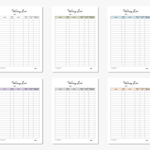 Waiting List | Digital Download PDF Printable | A4, A5, Letter | Table ...