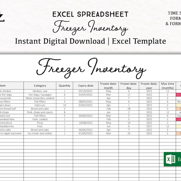 Printable Freezer Inventory Sheet - Etsy