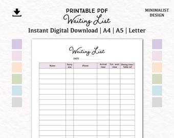 Restaurant Wait List - Etsy Australia