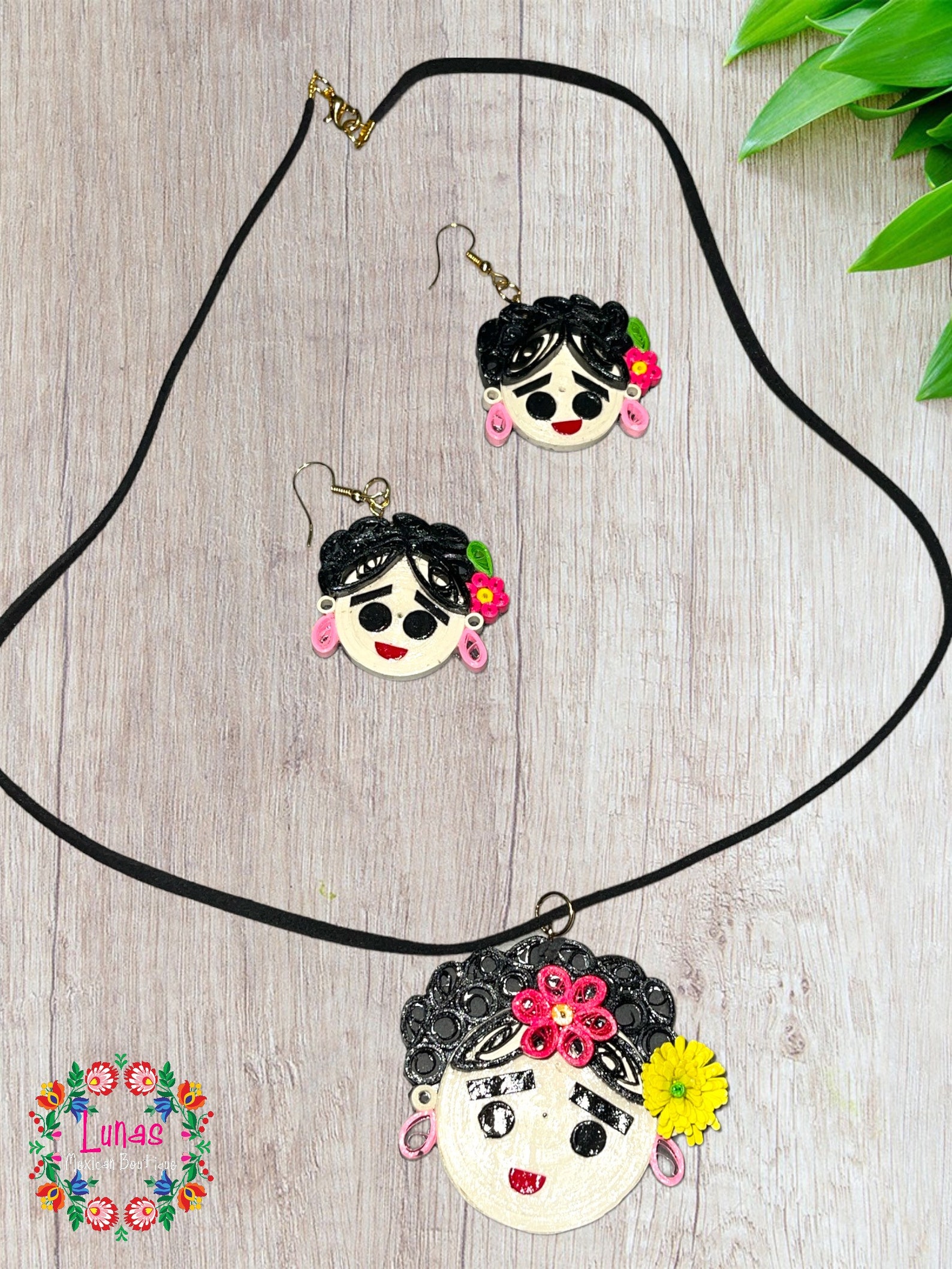 Mexican Handmade Quilling Frida Jewelry Set. Frida Earrings and ...