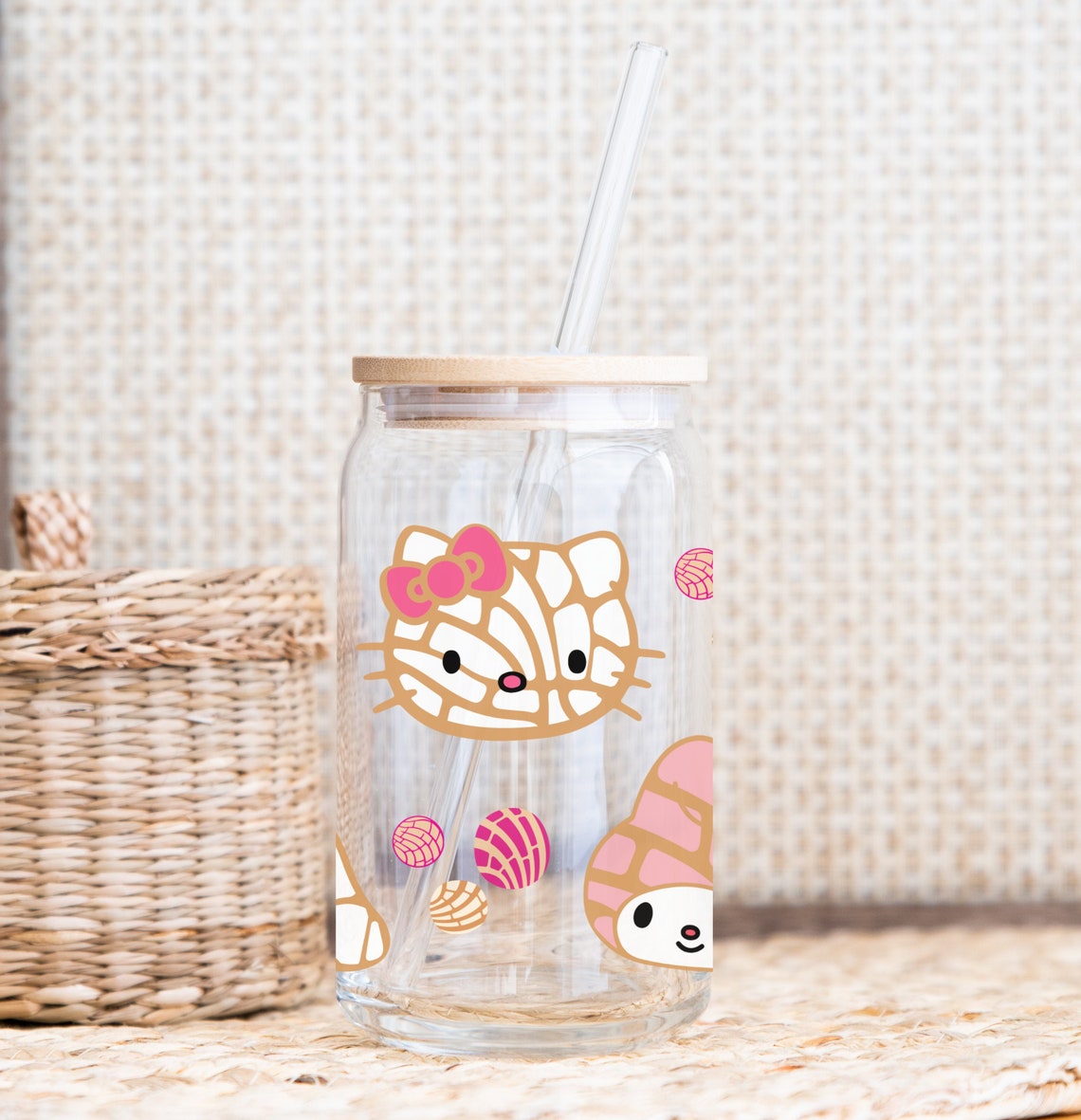 Sanrio Hello Kitty Conchas Glass Cup / Vinyl Glass Can - Etsy
