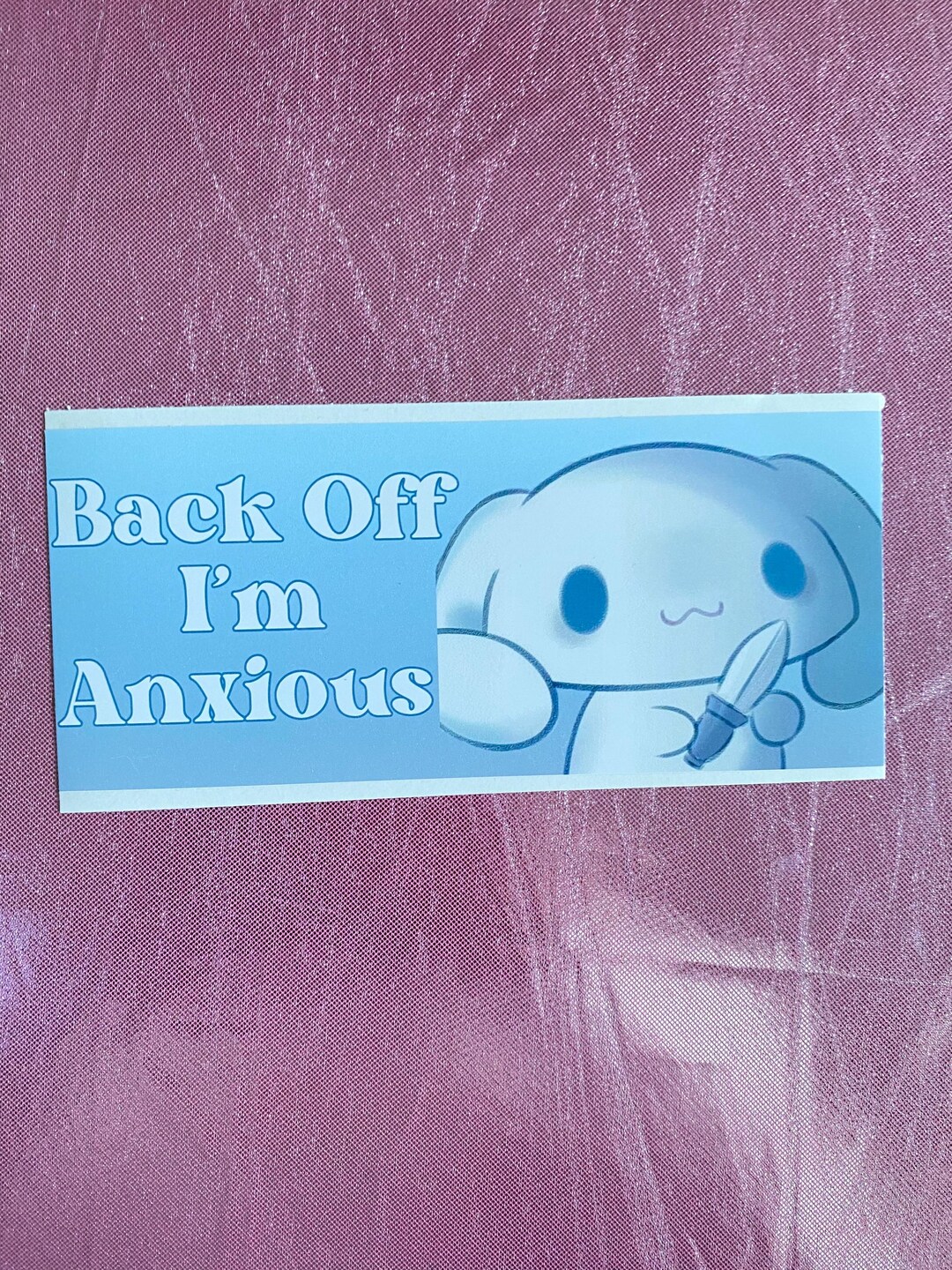 Back off I’m Anxious Car Bumper Sticker, Sanrio Funny Car Decal Sticker ...
