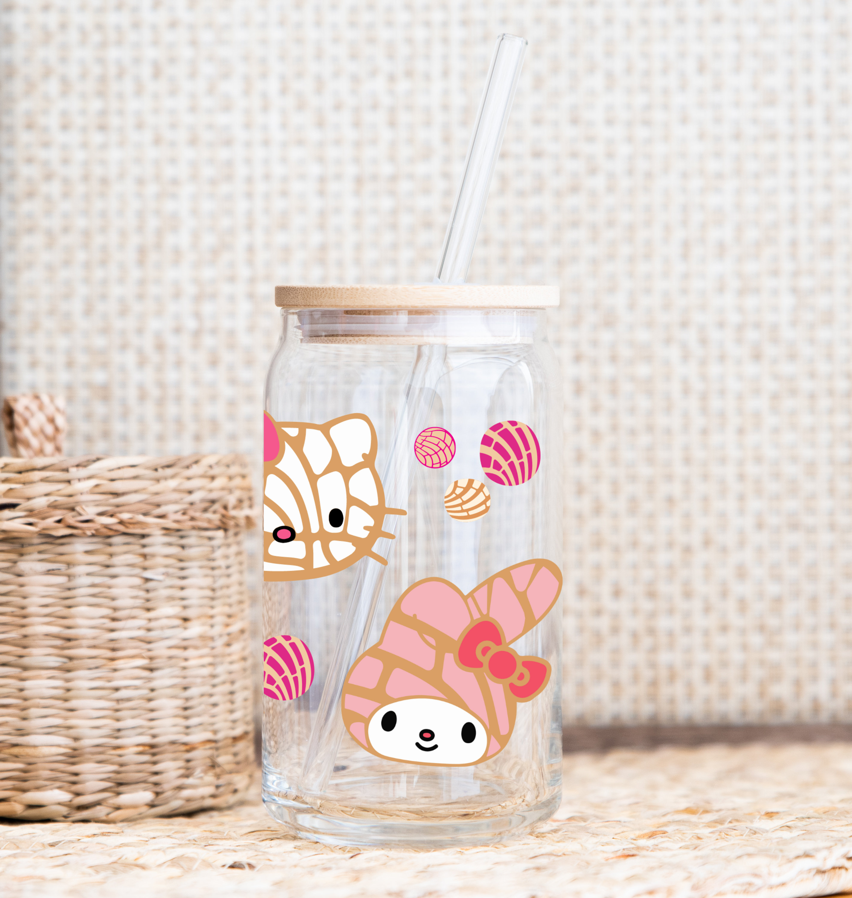 Sanrio Hello Kitty Conchas Glass Cup / Vinyl Glass Can - Etsy