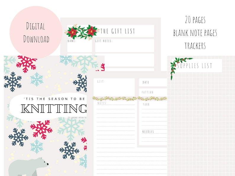 Holiday Gift Knitting Planner DIGITAL DOWNLOAD - Etsy