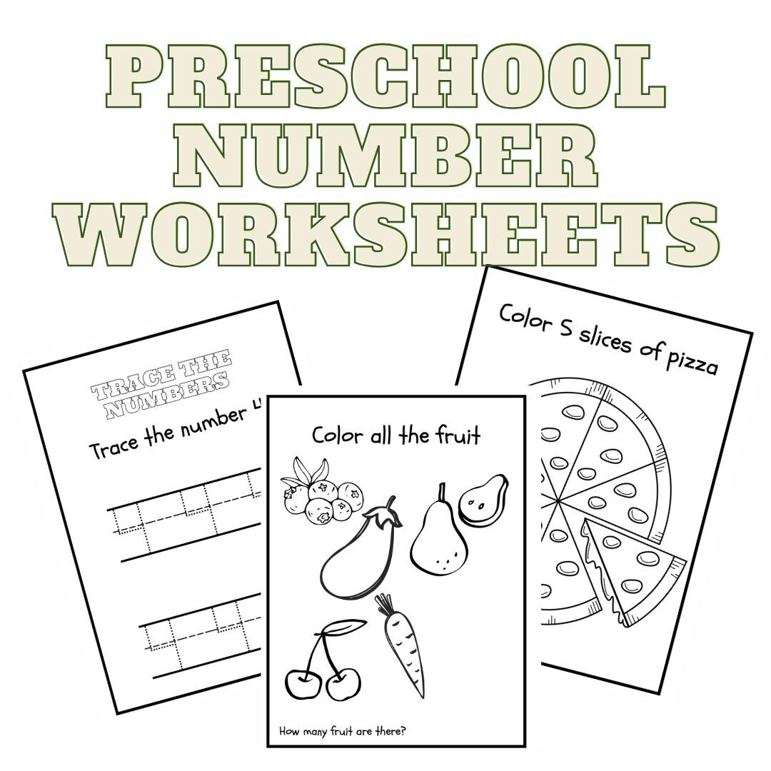 Preschool "number Books" 1-10 Worksheets - Etsy
