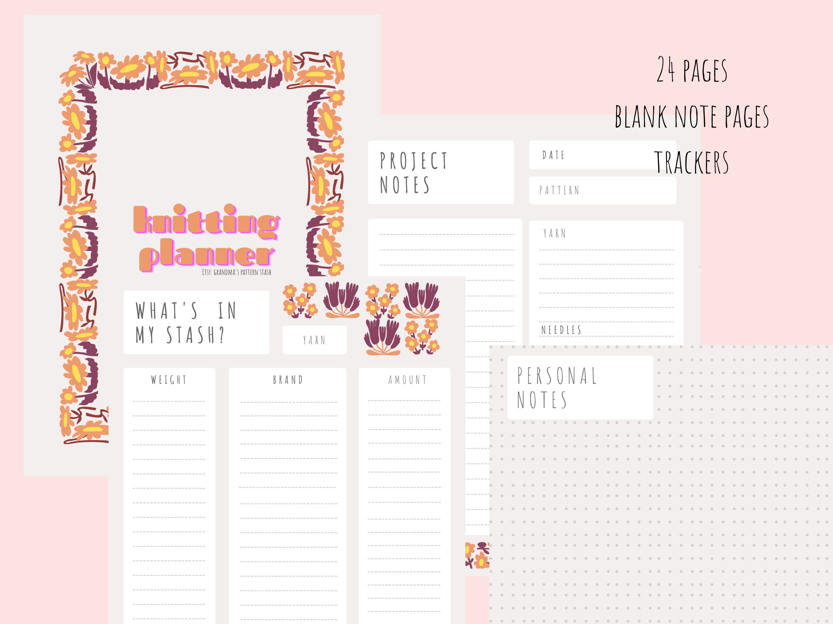 Knitting Bullet Journal DIGITAL PDF - Etsy