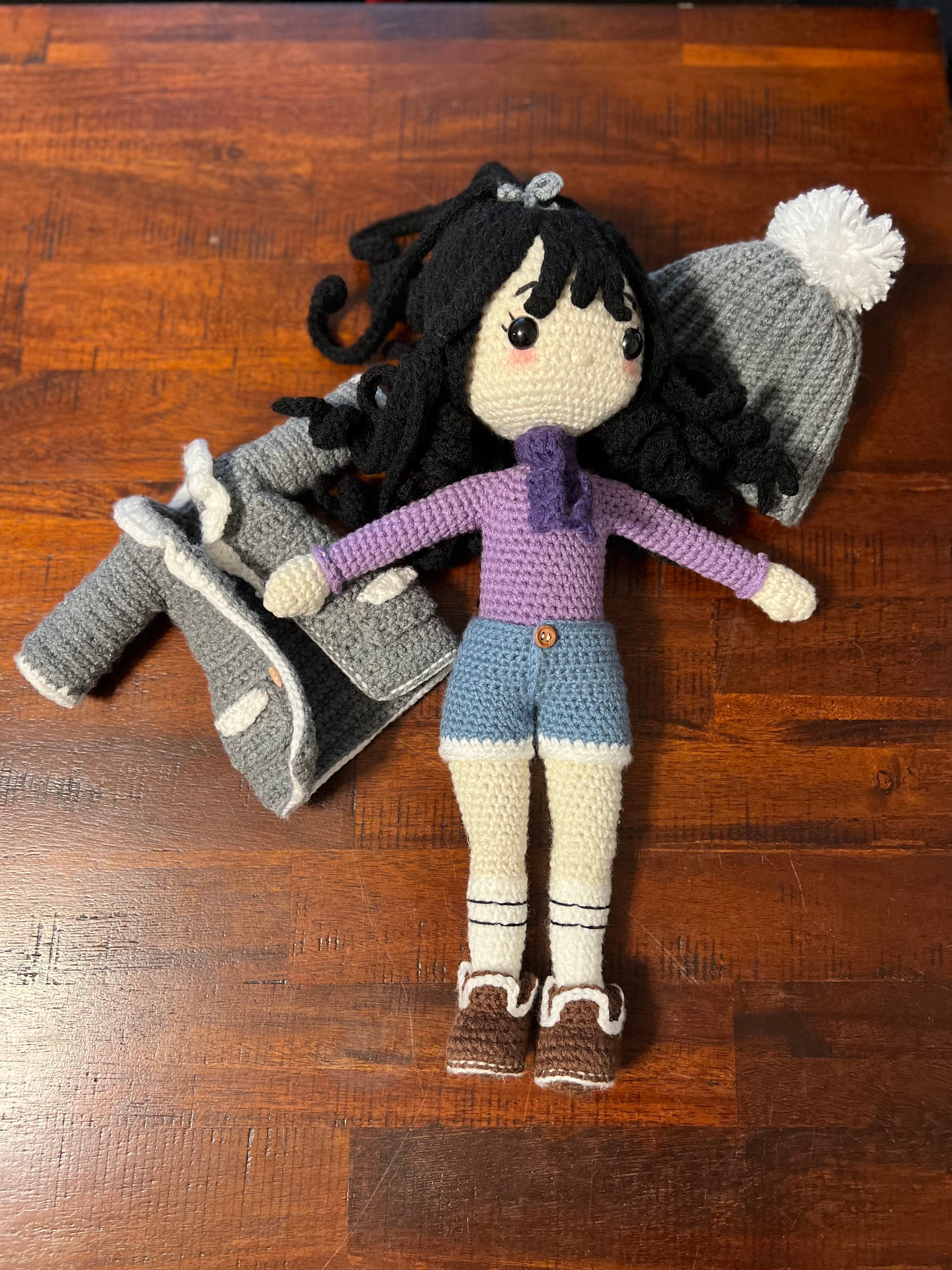 Tall Cute Doll With Long Black Hair and a Removable Outfit - Etsy