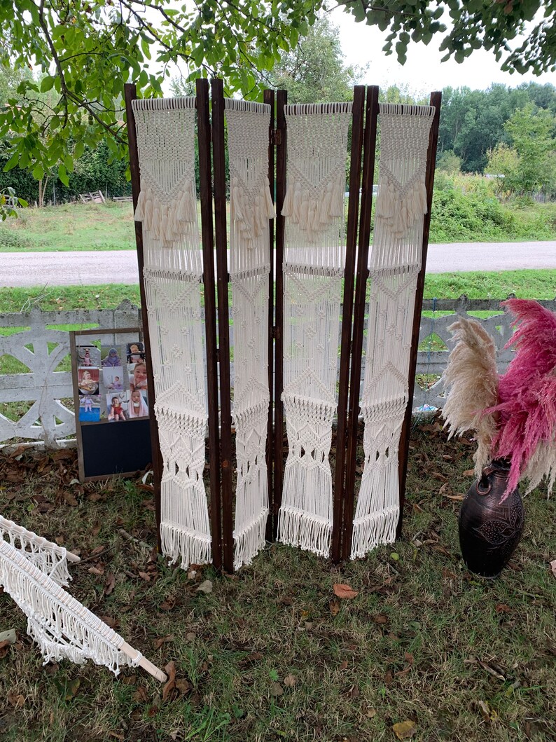Macrame Room Divider 4 Door Panel Handmade Macrame Curtain - Etsy