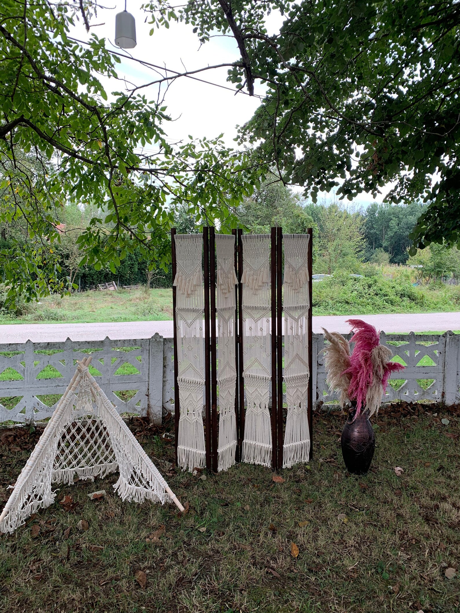 Macrame Room Divider 4 Door Panel Handmade Macrame Curtain - Etsy